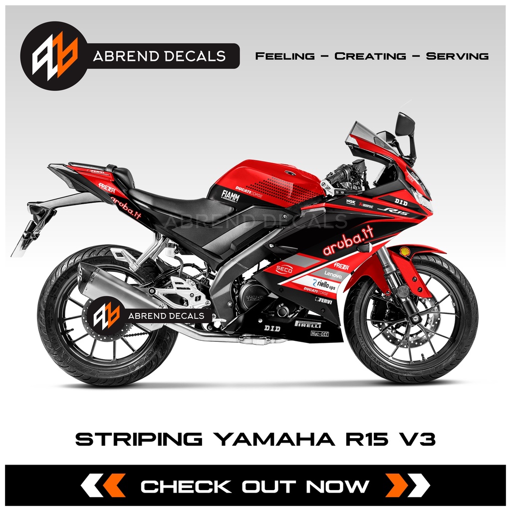Striping Yamaha R15 V3 Livery Ducati World SBK / R15 V3 Motorcycle ...