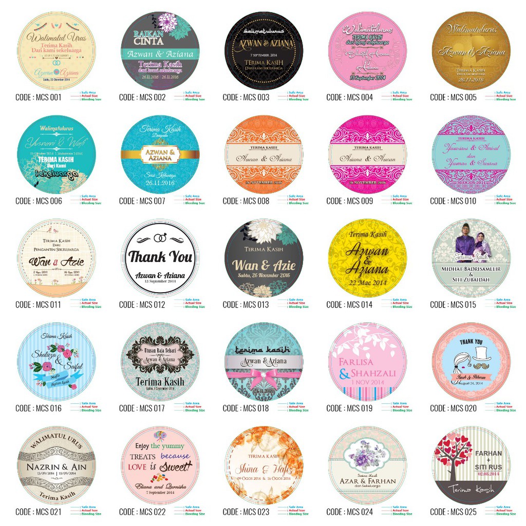 MURAH STICKER CUSTOM GOODIES, WEDDING, EVENT MURAH | Shopee Malaysia