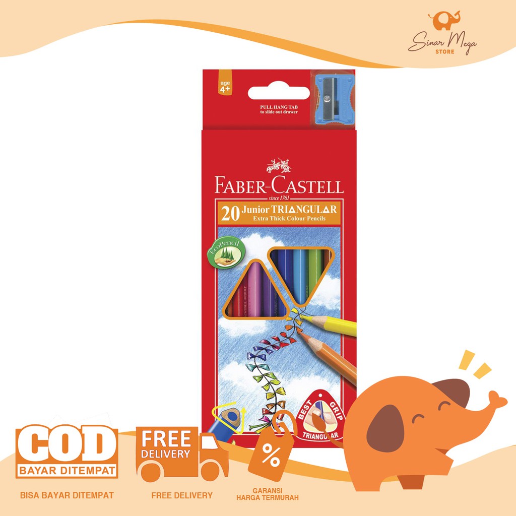 Faber Castell Coloring Pencil Junior Triangular 20 Colors / Quality ...