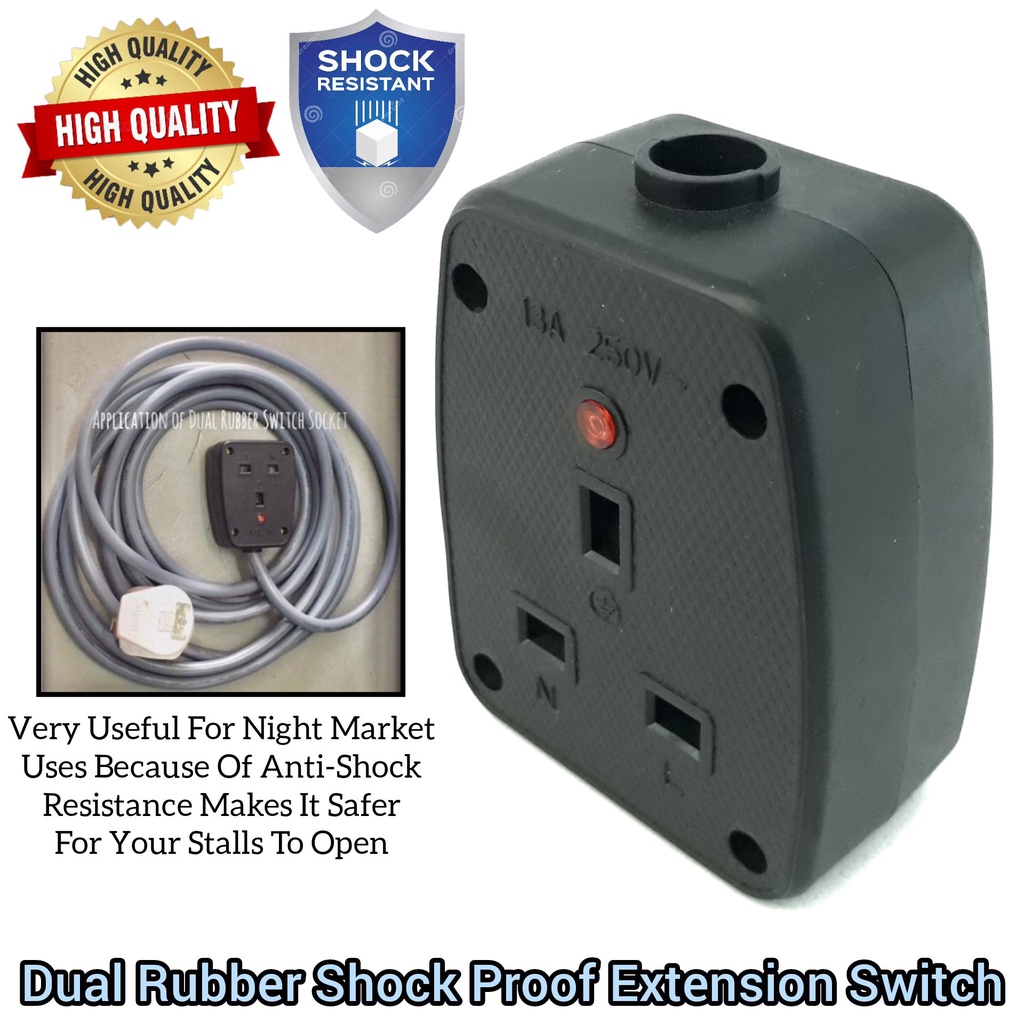 Dual Side Anti Shock Impact Rubber Extension Switch Socket For Home ...