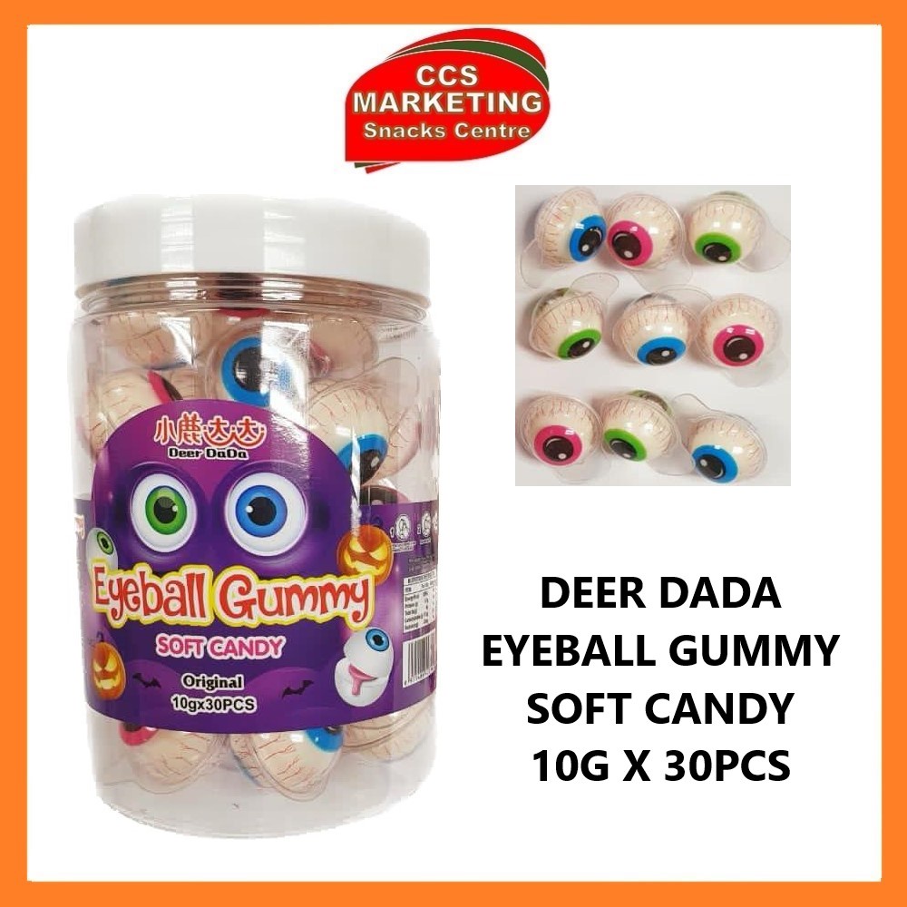 CCS Deer Da Da Eyeball Gummy Soft Candy Original 1 Jar ( 10g x 30pcs ) | Shopee Malaysia