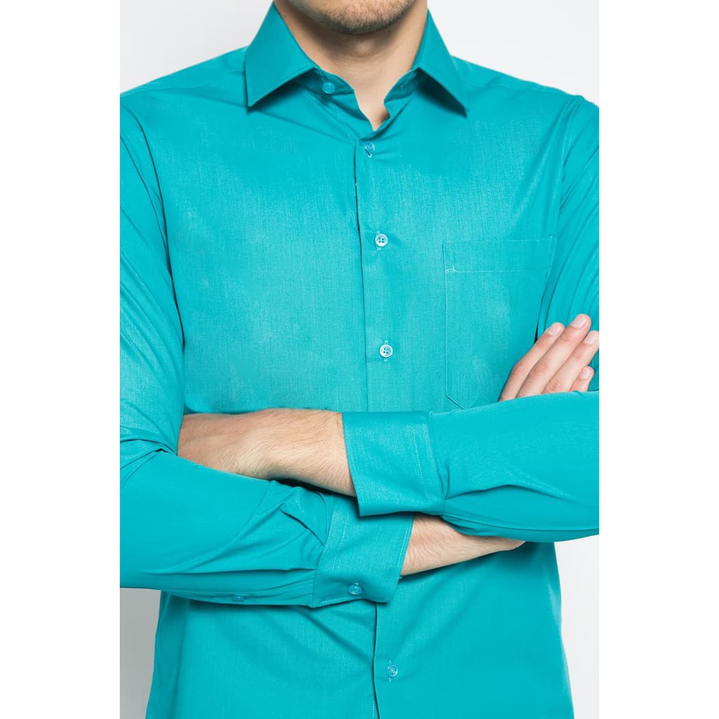 Alisan Long Sleeve Slimfit Green Tosca Shirt Men Casual Shirt | Shopee ...