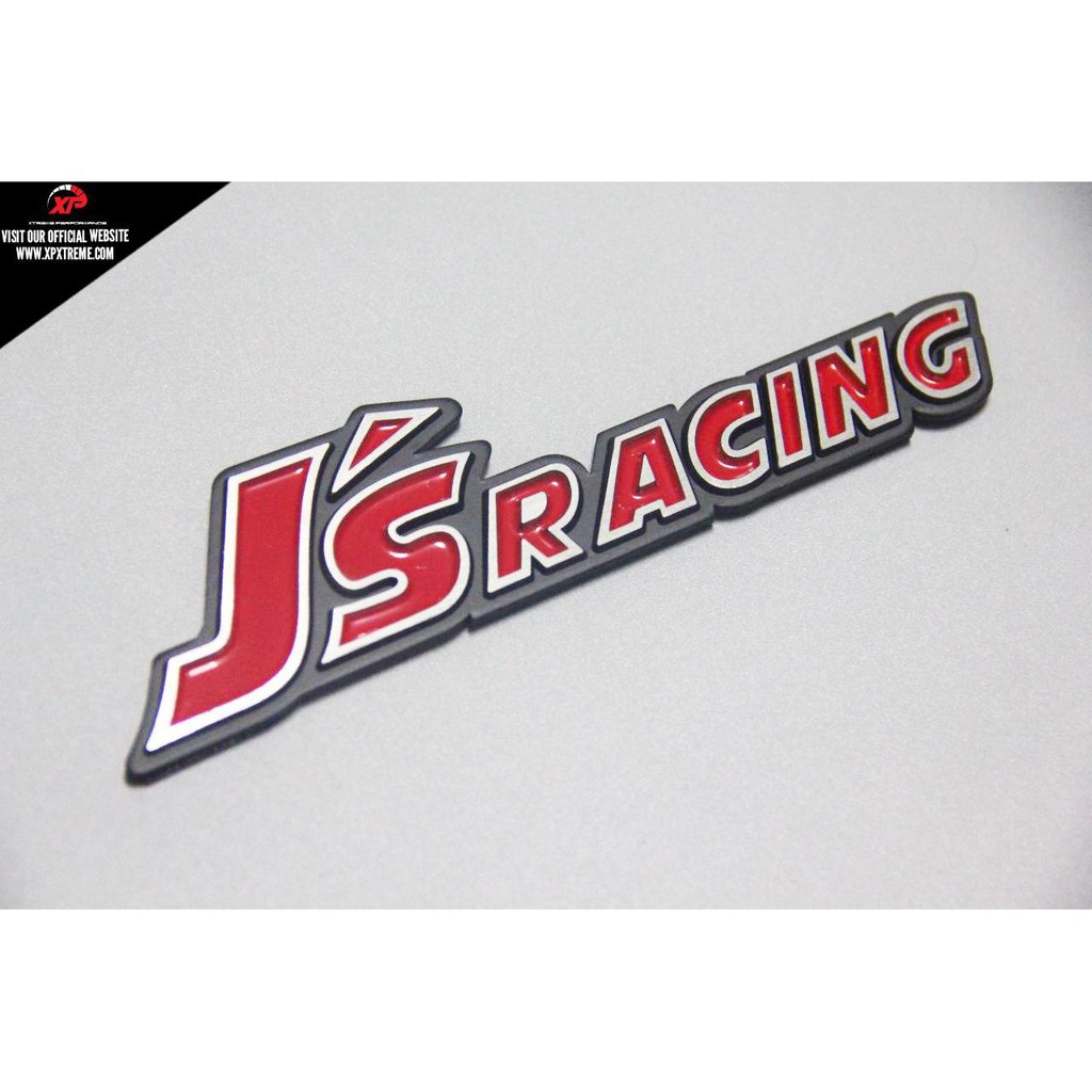 JS RACING LOGO CAR EMBLEM HIGH QUALITY RESIN RED 3M STICK | Shopee Malaysia