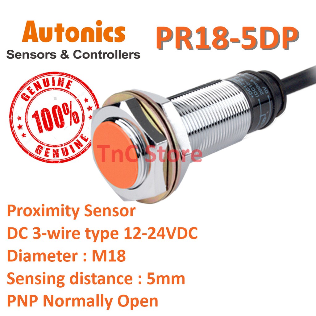 [KOREA] Autonics Proximity Sensor PR18-5DP PNP Normally Open M18 x 5mm Sensing Distance DC 3 ...