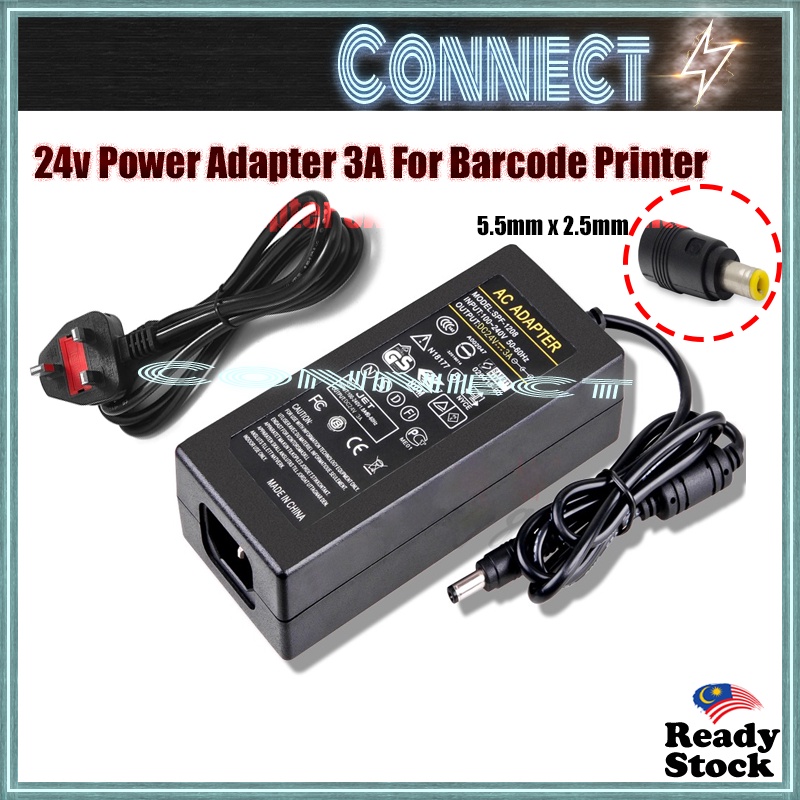 24v 3A Power Adapter 5.5mm * 2.5mm For Barcode Printer Water Filter ...