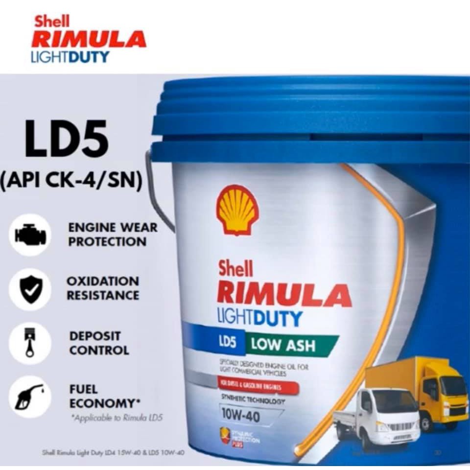 DIESEL ENGINE OIL - SHELL RIMULA LIGHT DUTY LD5 LOW ASH 10W-40【7.5L ...