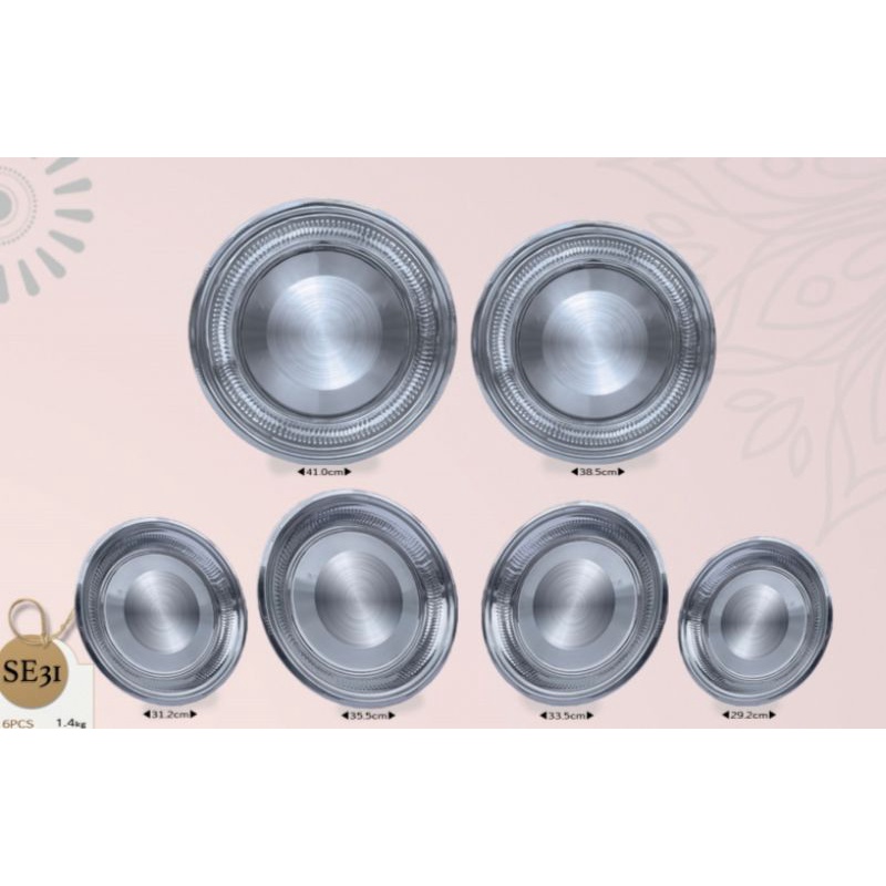 TRAYS SET / SEER TATTU 6PCS ( STAINLESS STEEL) | Shopee Malaysia