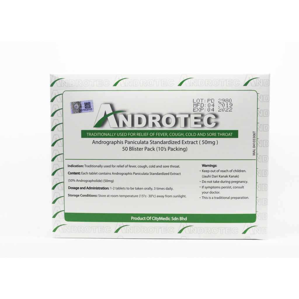 Androtec Androprotec / Andrographis 50mg 穿心蓮 10's Hempedu Bumi | Shopee ...