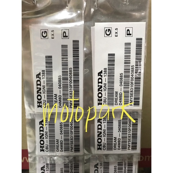 STICKER REAR FENDER BARCODE HONDA EX5 SUDU EKOR STIKER | Shopee Malaysia