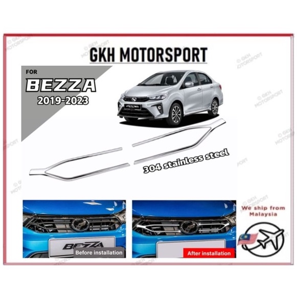 Perodua bezza 2020 2021 2022 stainless steel chrome front grill grille ...