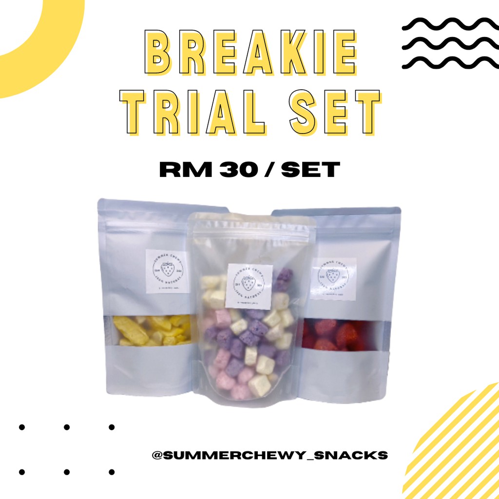 BREAKIE TRIAL SET (Freeze-Dried Strawberry , Peach , Yogurt Cube ...