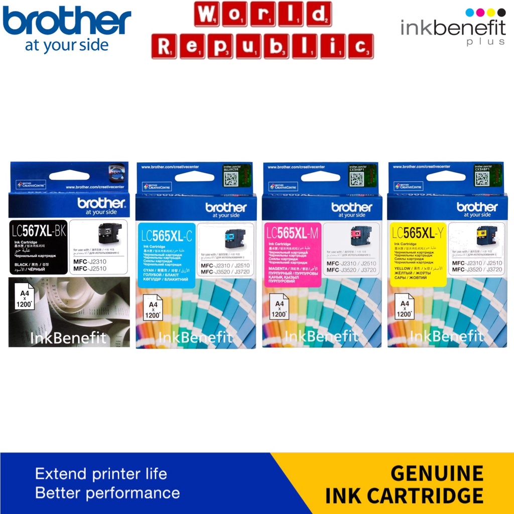 Brother Ink Original Cart LC567 LC565 LC567XL LC565XL 567 565 LC567BK LC565C LC567XL-BK LC565XL ...