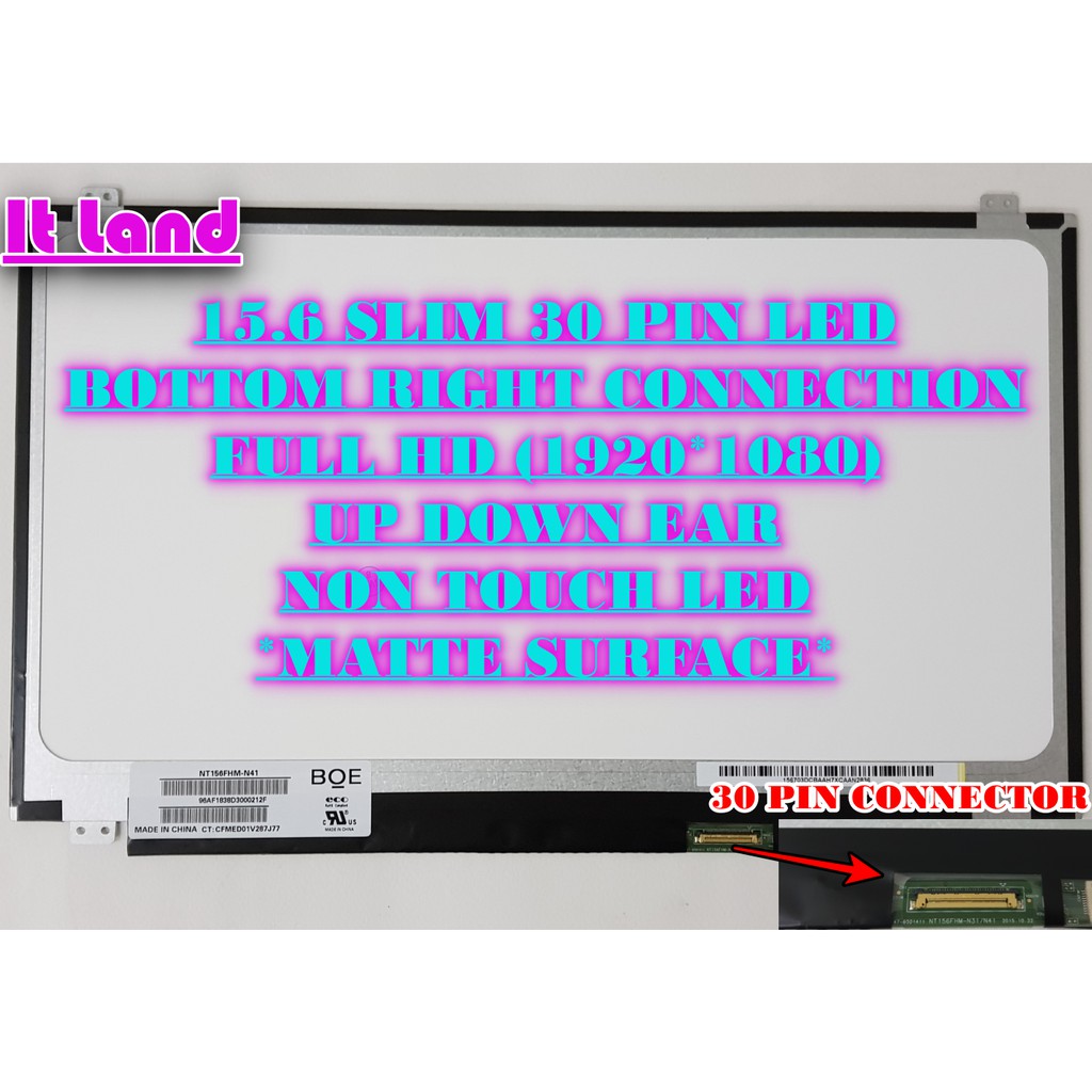 LAPTOP 15.6" Slim 30 Pin Screen Panel FOR FULL HD IPS(U/D) | Shopee ...