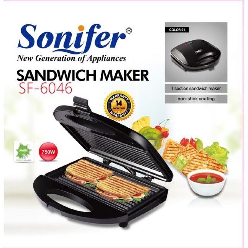 SONIFER Sandwich Maker Toaster Baker Bread Maker Sandwich SONIFER SF ...