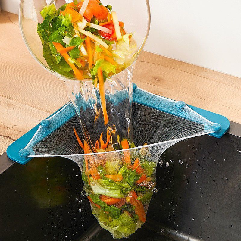 🔥FREE 50PCS SINK NET🔥Triangle Food Waste Sink Filter Net Basket Holder ...