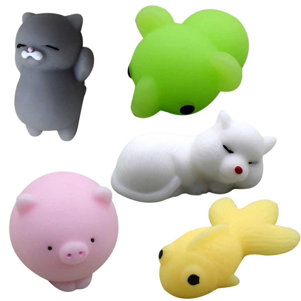 5PC Fidget Toys Mochi Squishy Toy Cute Animal Antistress Ball Squeeze ...