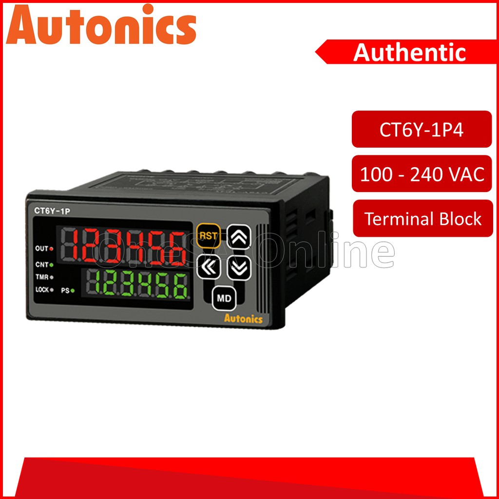 AUTONICS COUNTER/TIMER 6 DIGIT COUNT UP/DOWN 1PRESET(CT6Y-1P4-A100-240 ...