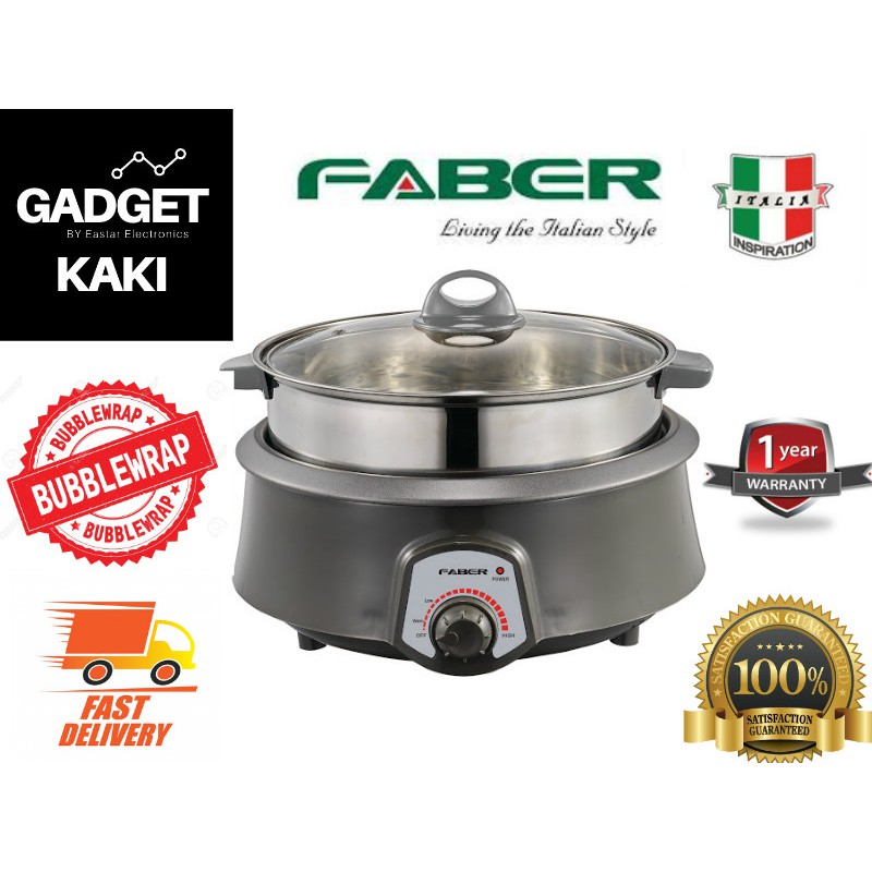 Faber 4L Multi Cooker Steamboat BBQ Grill Stir Fry Soup Steam FMC1380 ...