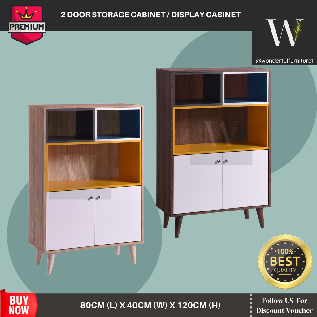 Wonderful 2 Door Storage Cabinet with Shelf / Bookshelf / Display ...
