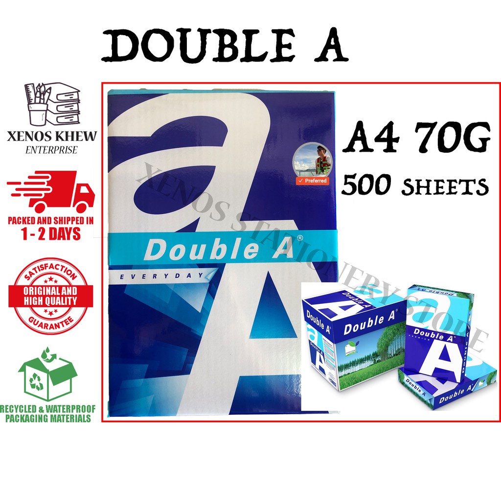 DOUBLE A 70G A4 PHOTOSTAT PAPER / DOUBLE A 70G A4 PAPER (READY STOCK ...