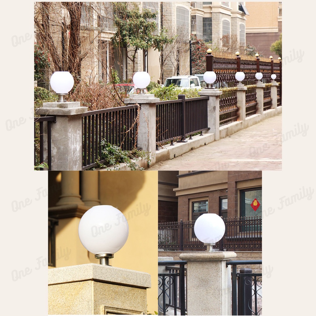 [Ready] Solar Round Post LED Light 20cm~40cm White | Warm Lamp Lampu ...