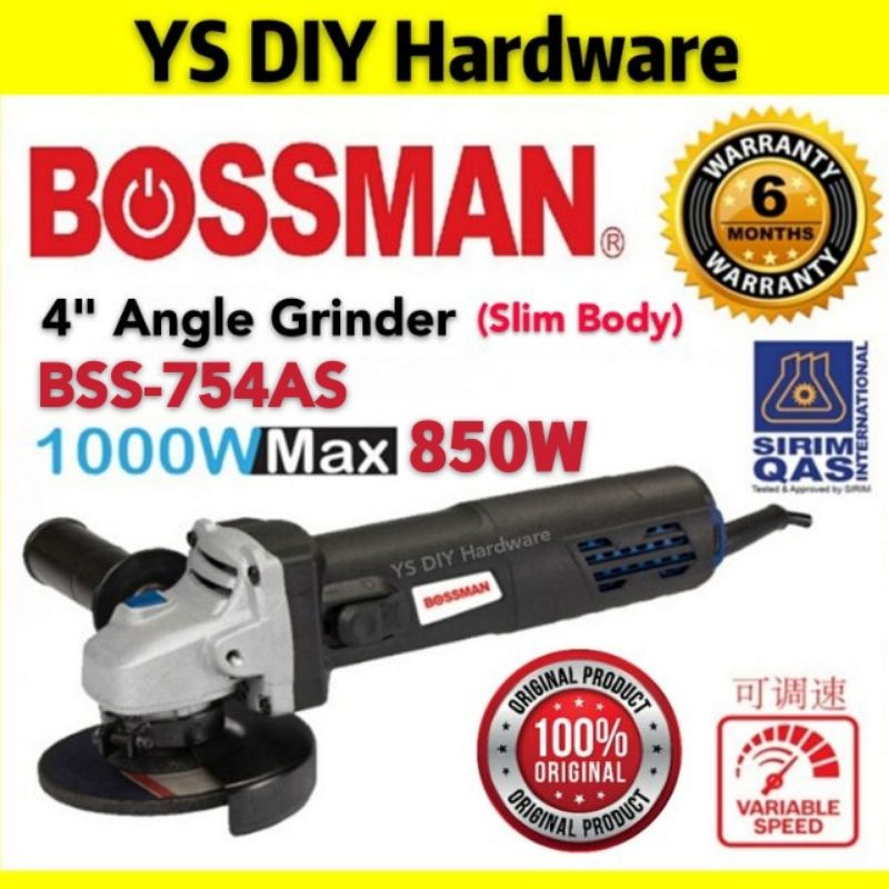 BOSSMAN BSS-754AS 850W 4" Angle Grinder Speed Control / Adjustable ...