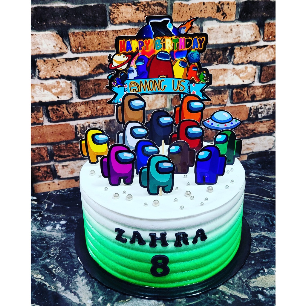 CAKE TOPPER AMONG US DISUKAI ANAK-ANAK | Shopee Malaysia