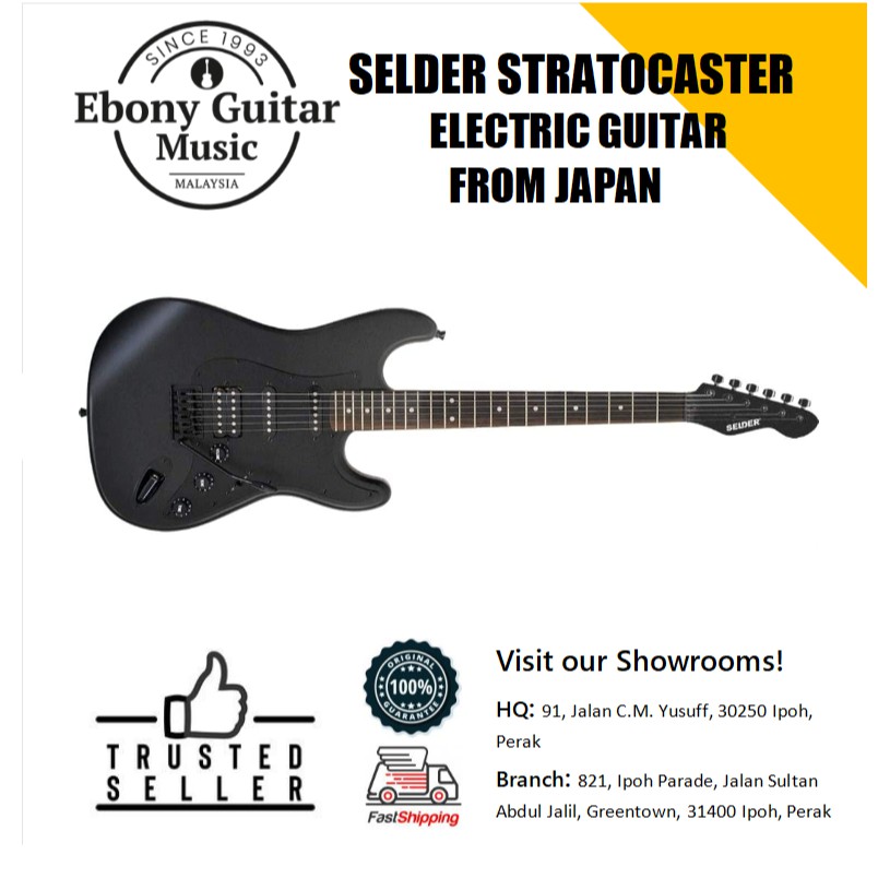 Selder standard electric guitar, Black matte with Guitar Bag | Shopee ...
