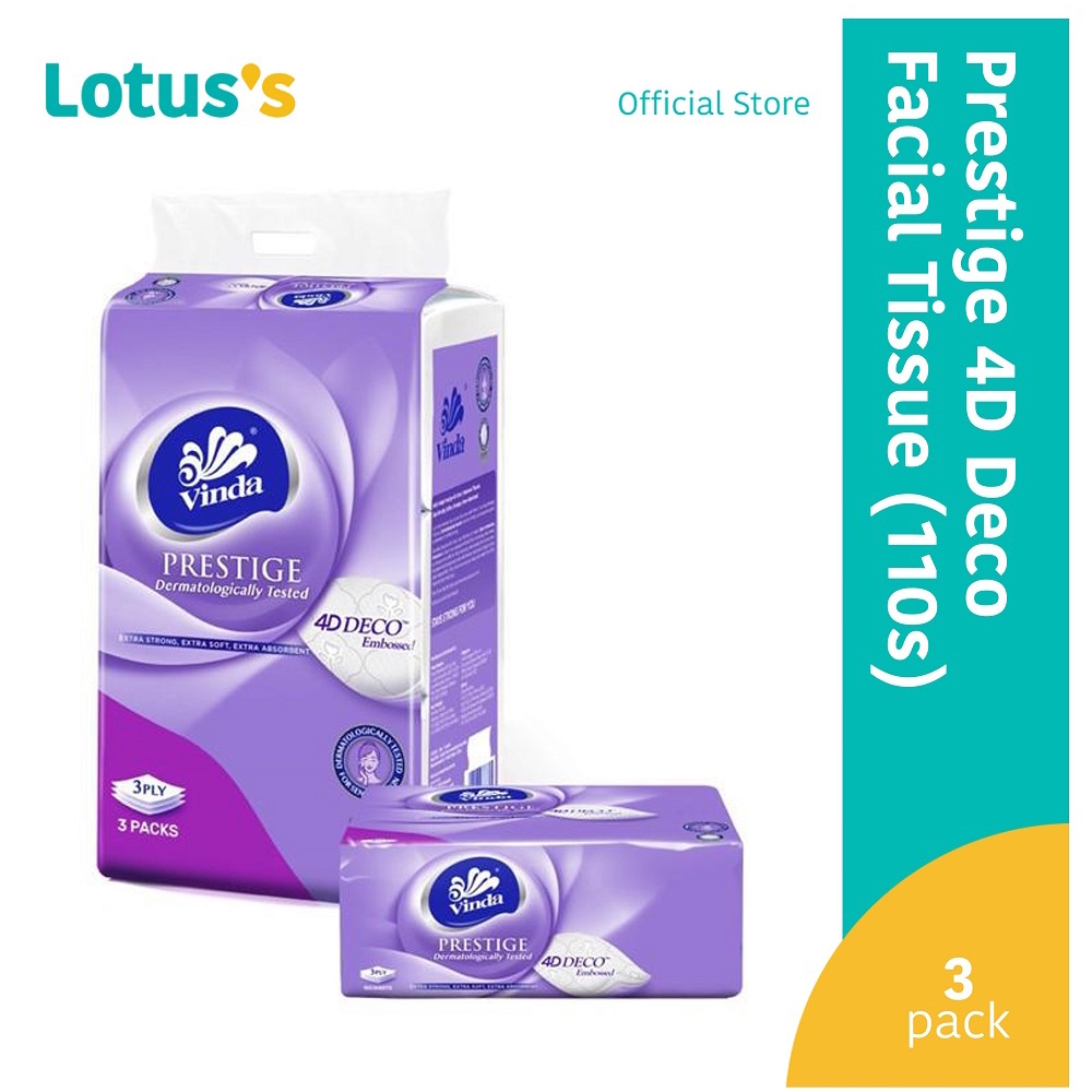 Vinda Prestige 4D Deco Embossed Facial Tissue (3x110s) | Shopee Malaysia