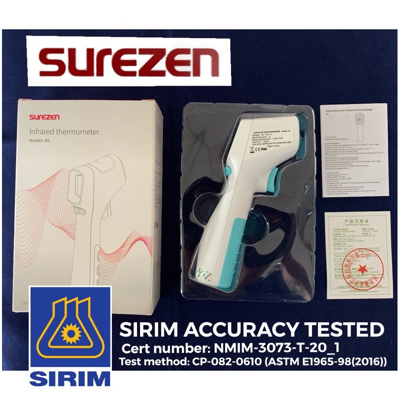SIRIM CERTIFIED THERMOMETER SUREZEN X6 infrared forehead sensor ...