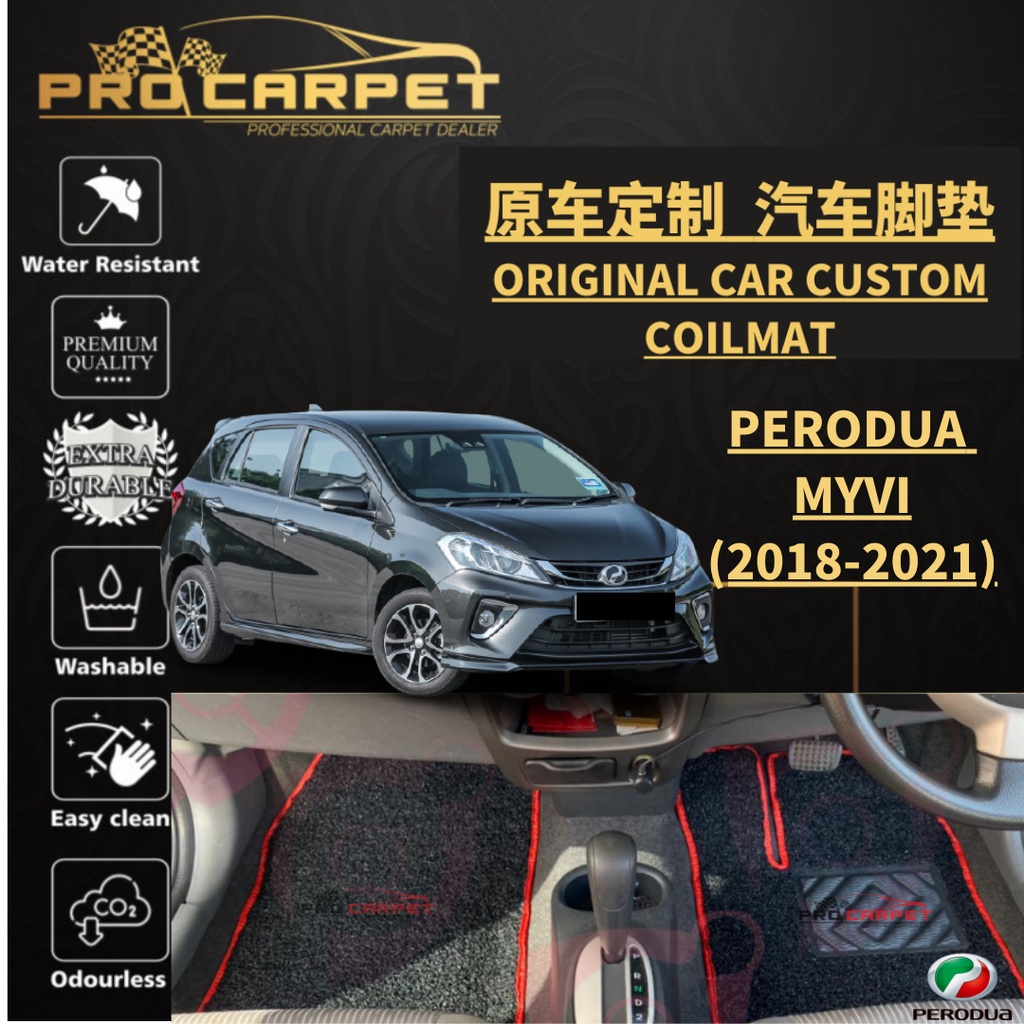 PERODUA MYVI (2018 - 2021) CAR COIL MAT KARPET KERETA 15MM PRE CUT ...