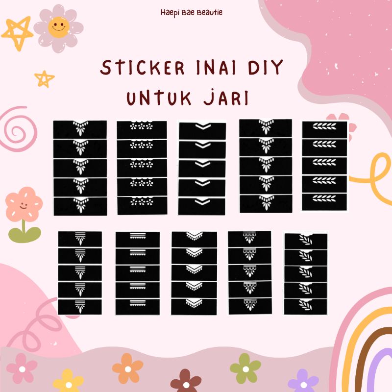 (NEW ITEM) Sticker Jari Inai Celup stiker viral corak sticker jari ...