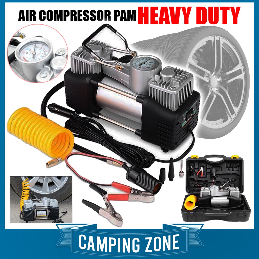 Double Cylinder Portable Car Tyre Inflator Air Pump 12V Air Compressor ...