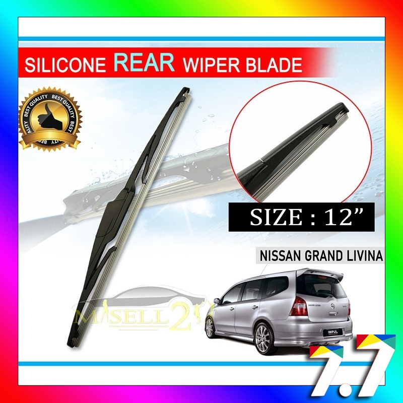 Nissan Grand Livina 12 Rear Window Silicone Wiper Blades Wiper