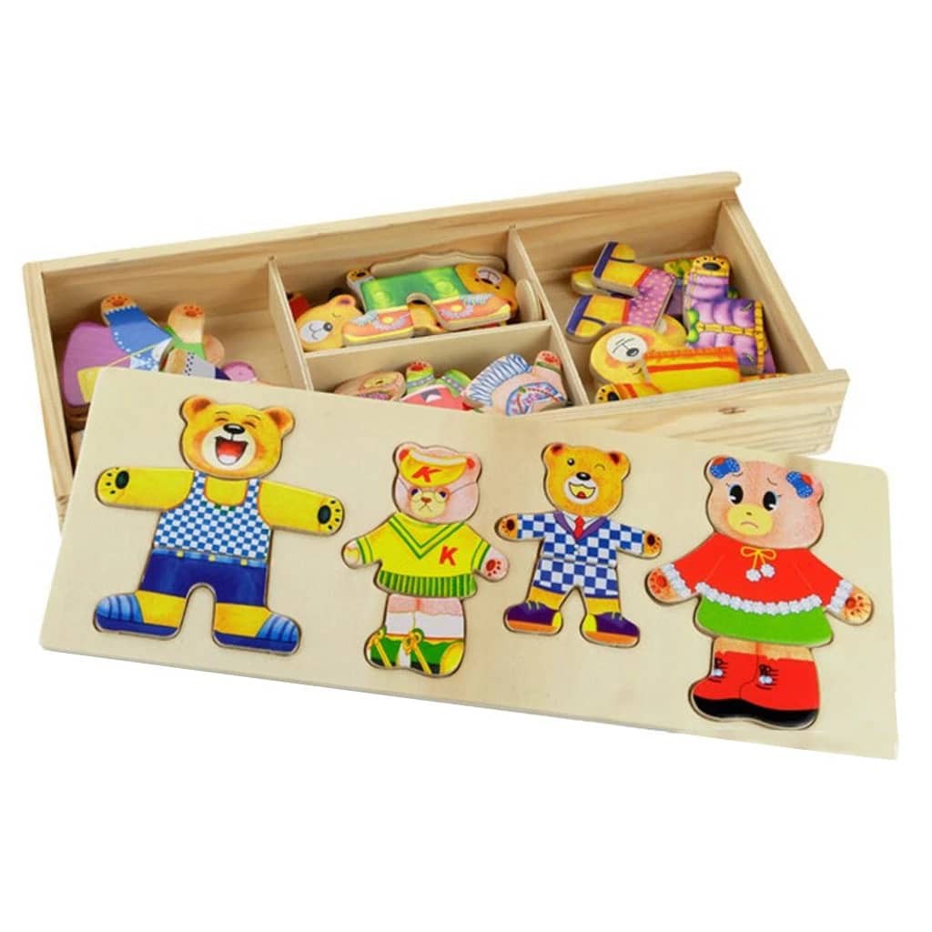 Jigsaw Puzzles Bear Changing Clothes Game Early Childhood Clothes ...