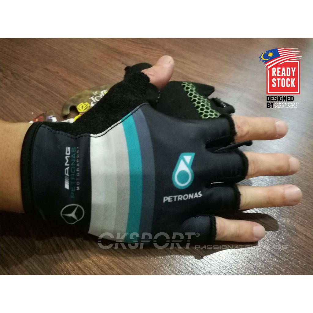 Petronas AMG Mercedes motorsport motor fishing cycling glove half ...