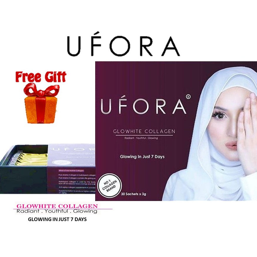 UFORA Glowwhite Collagen (💯Original) 30 Sachets X 3gr free Pouch ...