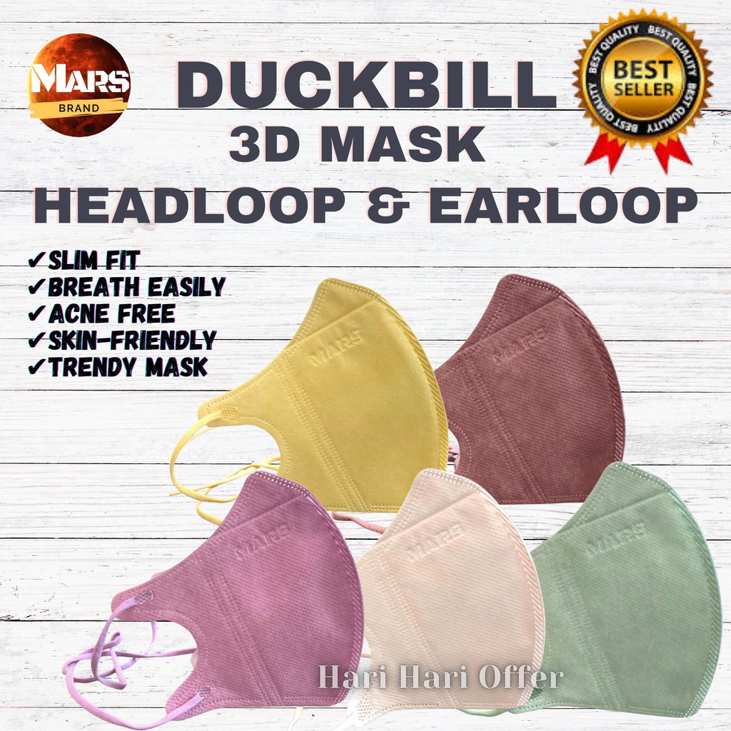 (Premium Quality)DUCKBILL 3D Mask HEADLOOP / EARLOOP SunShine / Summer ...