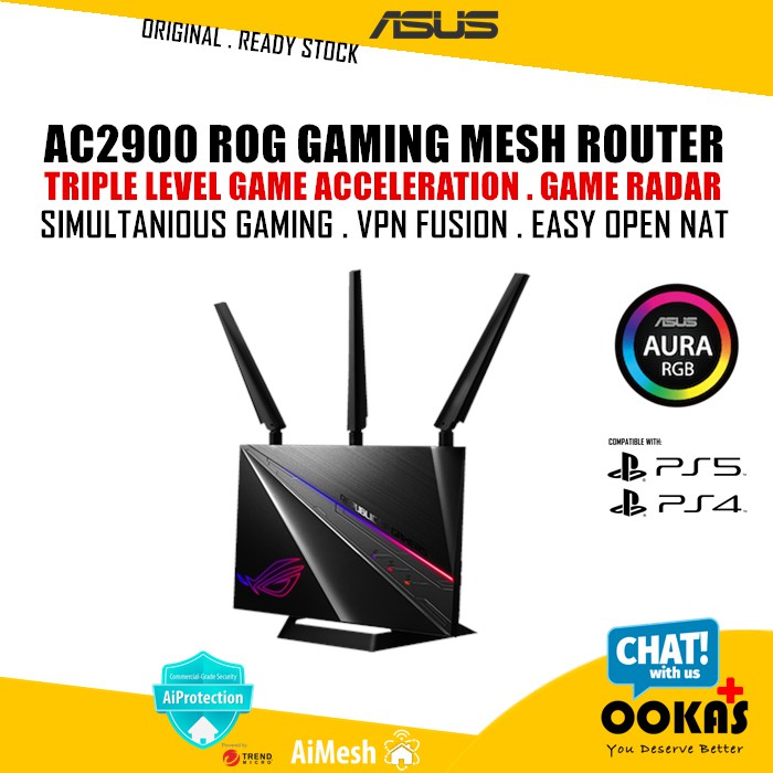 ASUS ROG Rapture GT-AC2900 Gaming Wireless WiFi Router with ...