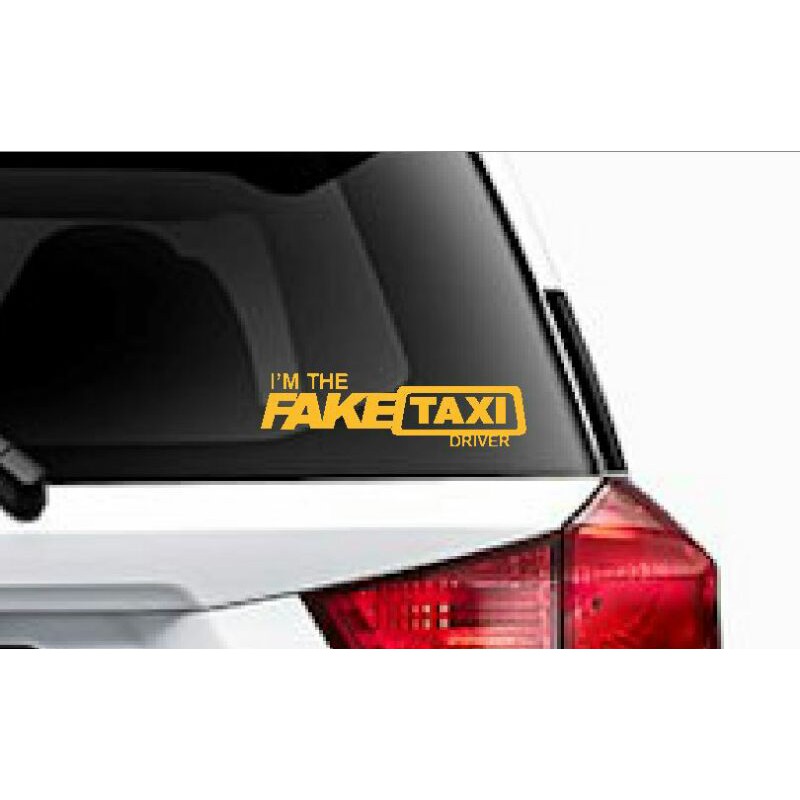 Fake Taxi Driver Car Sticker Laptop Writing Logo Cutting Sticker Car ...