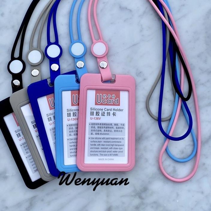 GANTUNGAN New - Name Tag Id card Holder Acrylic silicone Rubber ...