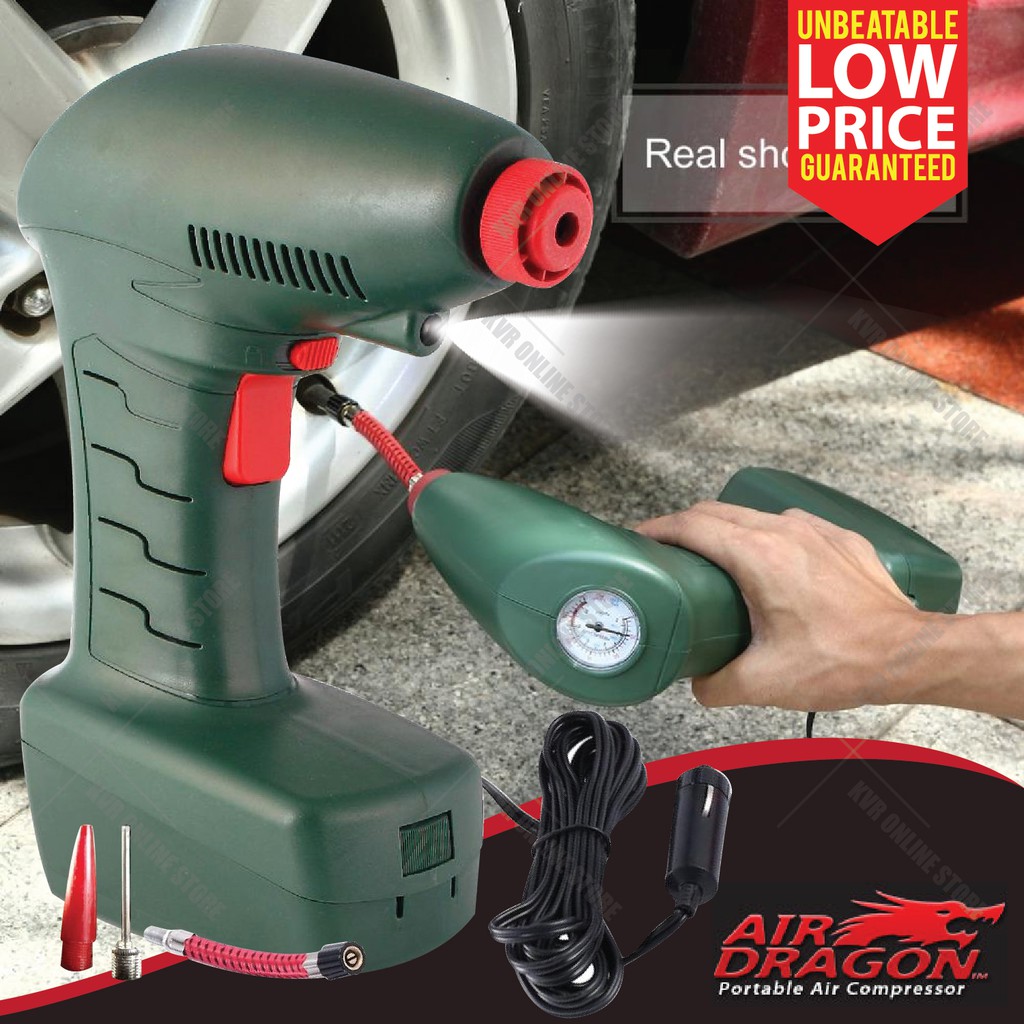 Air Dragon Portable Air Compressor Analog Pressure Emergency Inflator ...