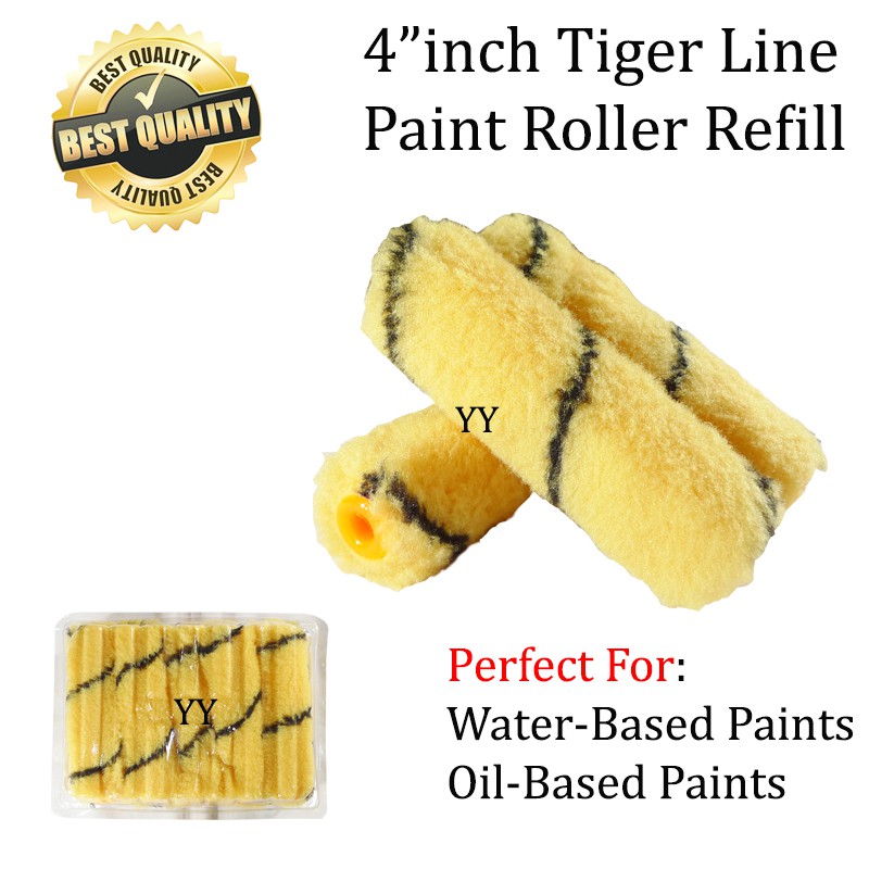 YY DiY 4" Inch Professional Tiger Stripe Paint Roller Refill/ Set ...