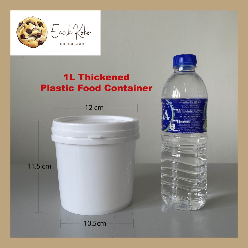 1L / 1KG - THICKENED Plastic Bottle/ Tub/ Food Container/ Berkas Air ...