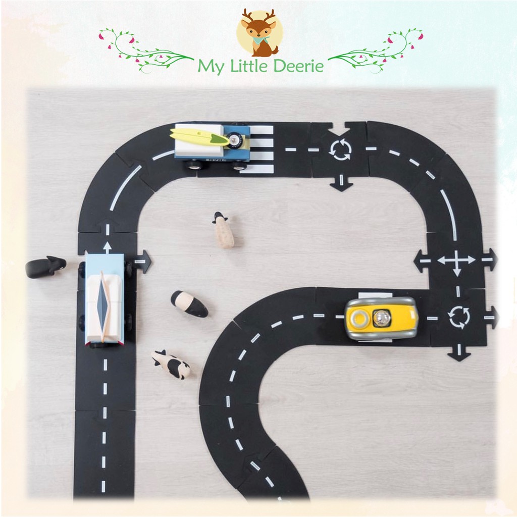 Soft PVC Car Track Road Map Tracks Puzzle Montessori Children Kids Open ...