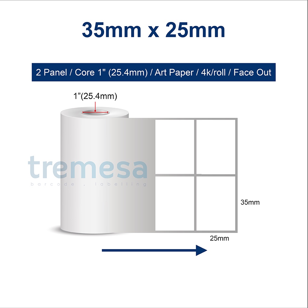 Barcode Label Art Paper 25x25 30x32 35x15 35x25 40x30 50x30 85x50 ...