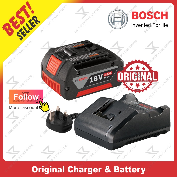 (Original) Bosch GBA 18V 1.5Ah / 2.0Ah /3.0Ah / 4.0Ah / 5.0Ah/0Ah Battery / Charger GAL 18-20 ...