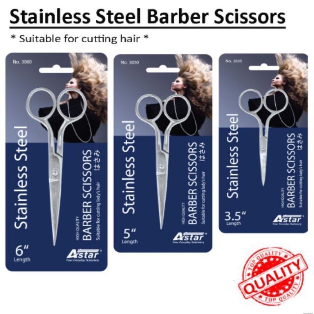 Astar Barber Stainless Steel Scissors 3.5"/4"/5 /6"/7 " | Shopee Malaysia