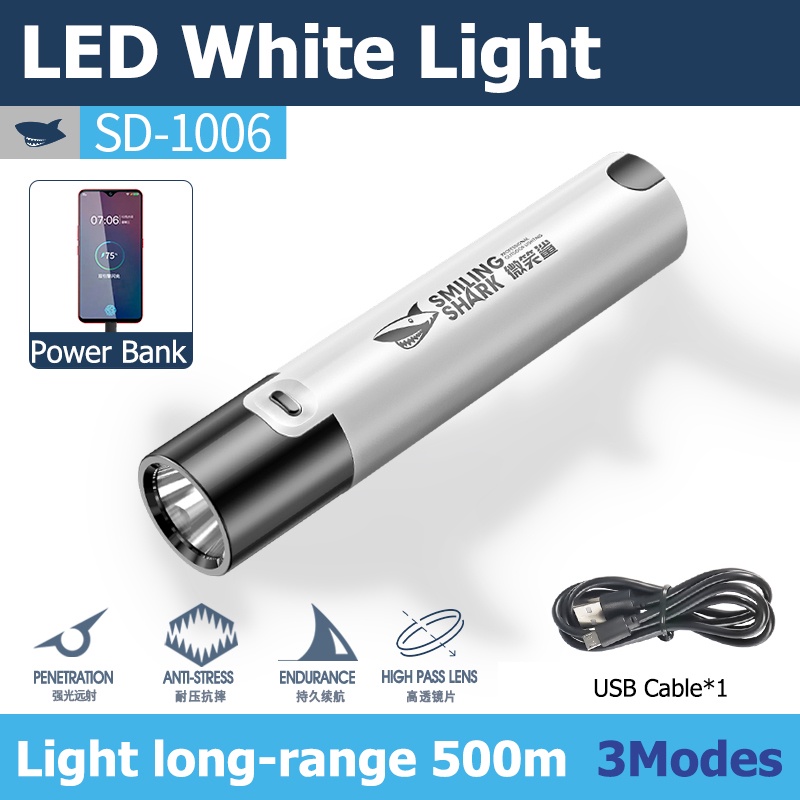 Smilingshark SD1006 Latest Mini Flashlight led Strong Torchlight USB ...