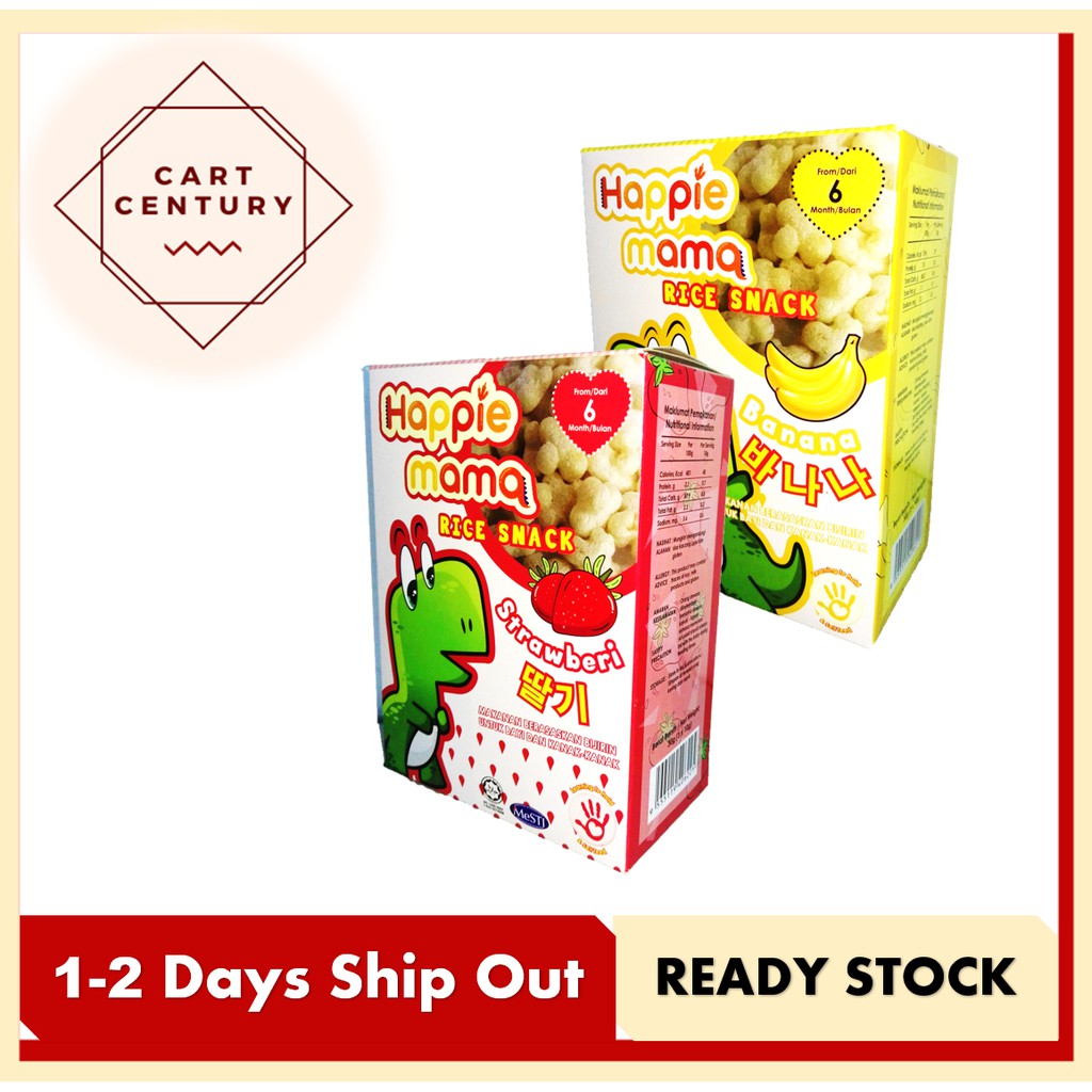 HAPPIE MAMA Rice SNACK 30gm - Banana & Strawberry Flavour | Shopee Malaysia
